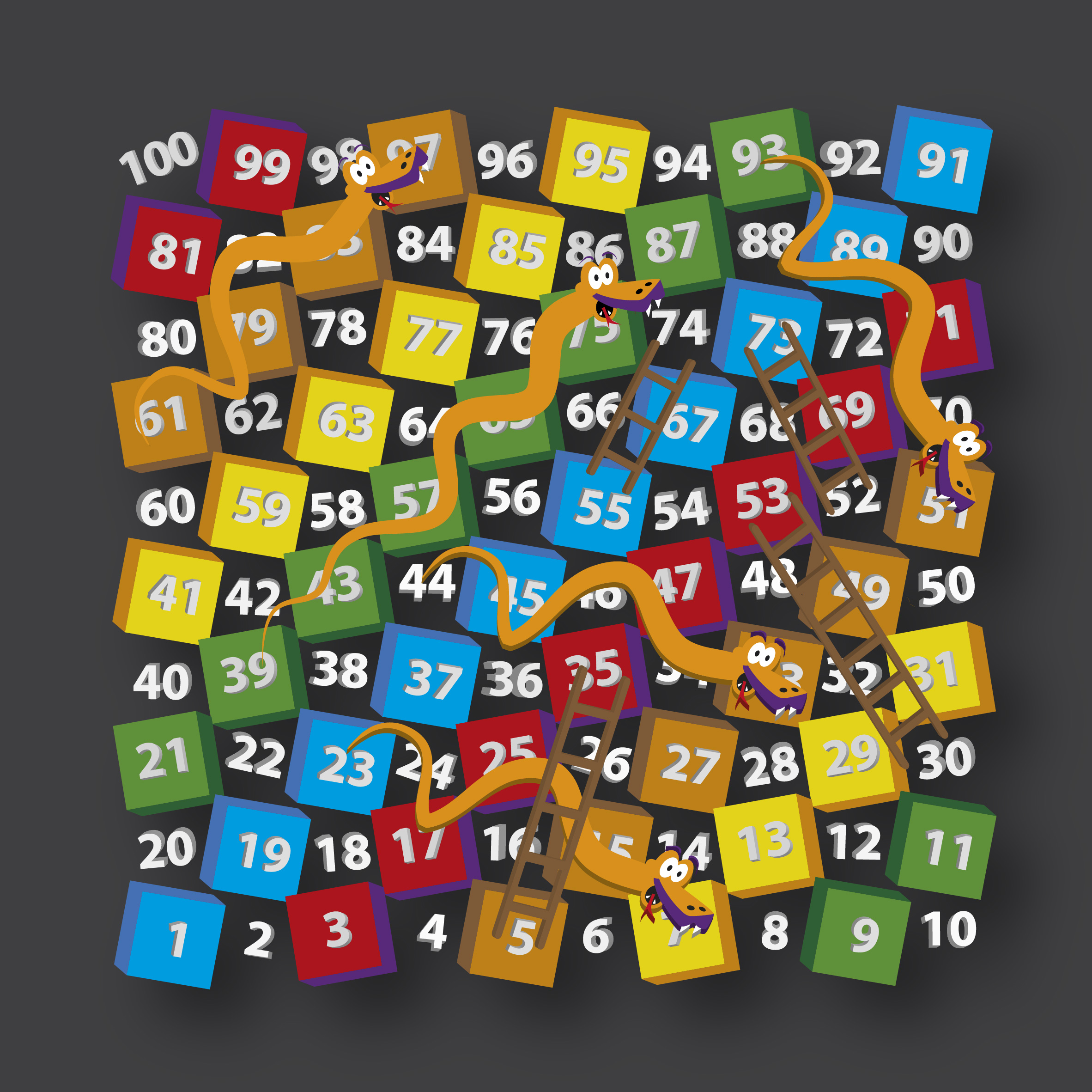 Simply Playgrounds | 3D 1-100 Snakes & Ladders